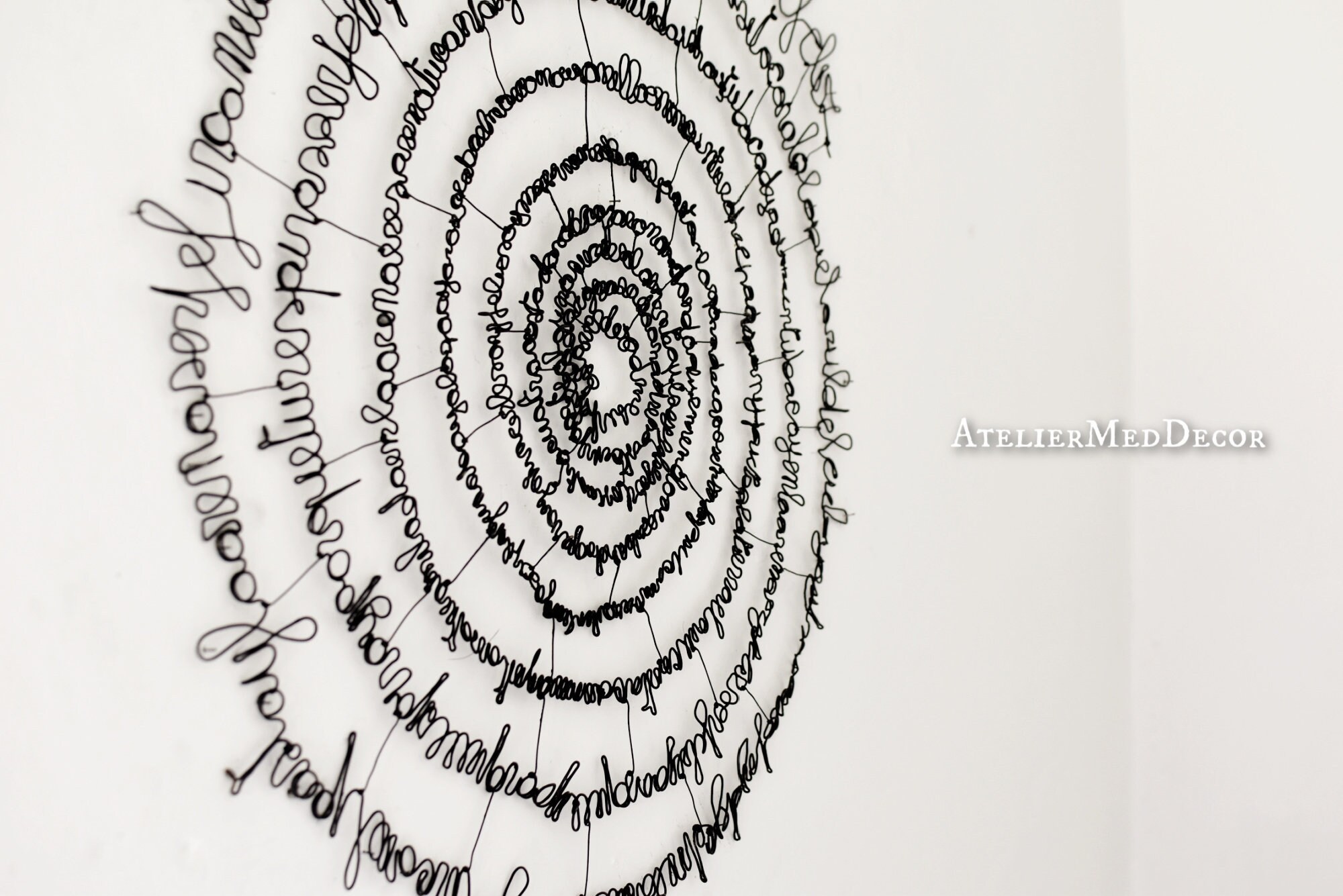 Wire Poem, Iron Wire Writing, Wall Decor, Circular Poetry. - Etsy