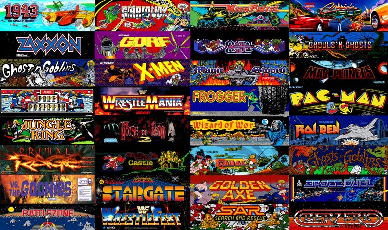 Arcade 1up Marquee 4-pack - Backlit Arcade Signs - 17.75" X 5" - Choose ...