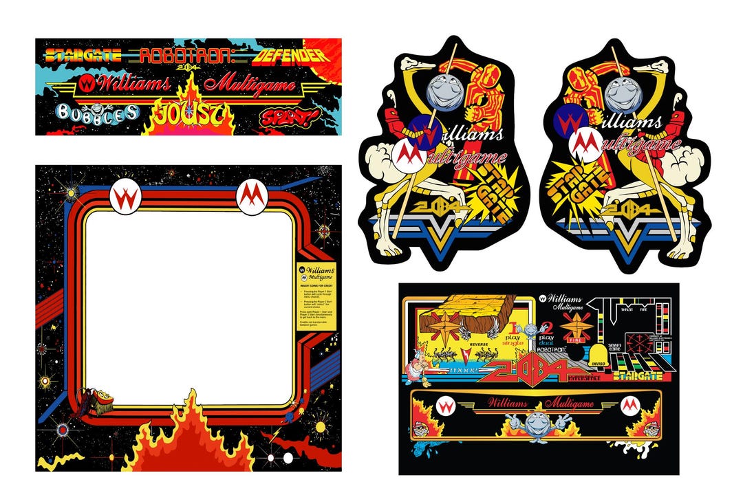 Multi Williams Arcade Side Art Cabinet Graphics Kit - Etsy