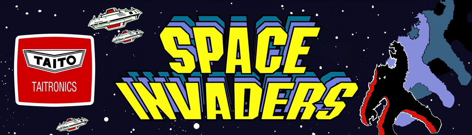 Space Invaders 40th Arcade 1up Marquee Header/backlit Sign - Etsy