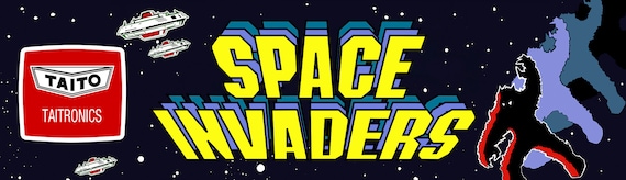 Space Invaders 40th Arcade 1up Marquee Header/backlit Sign | Etsy