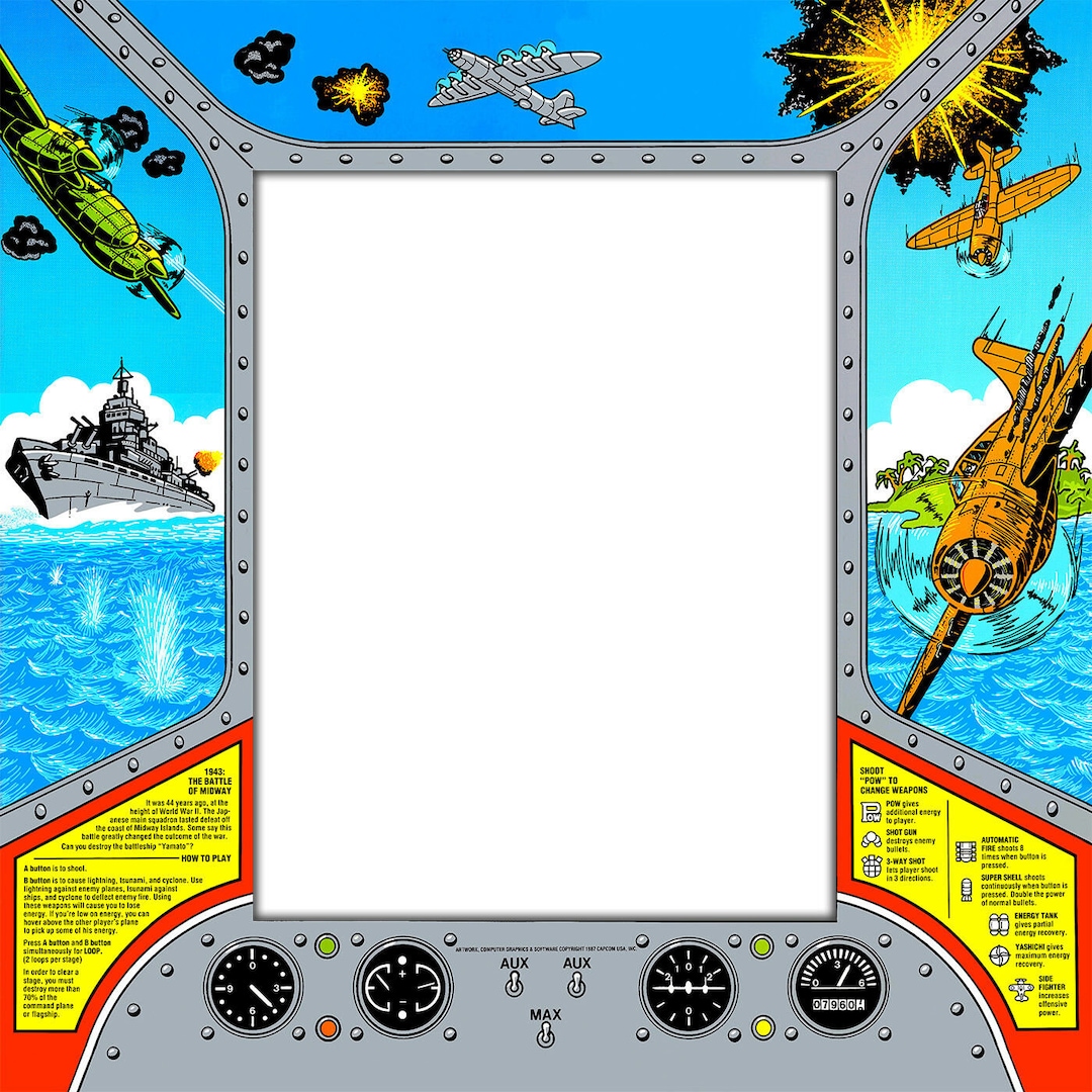 1943 Arcade Monitor Bezel Sticker Decal - Etsy