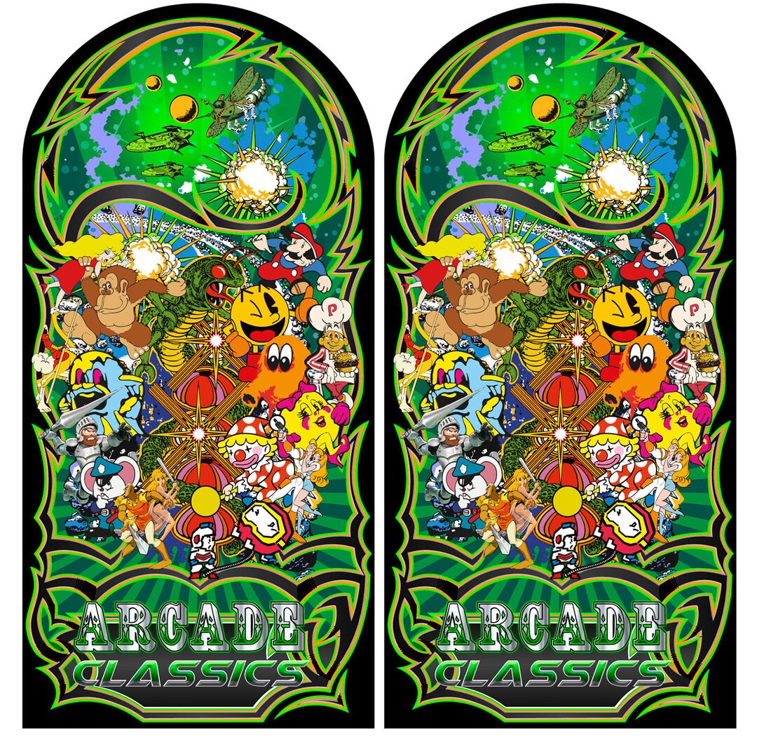 Mame Multicade Classics Side Art Arcade Cabinet Graphics Decals ...