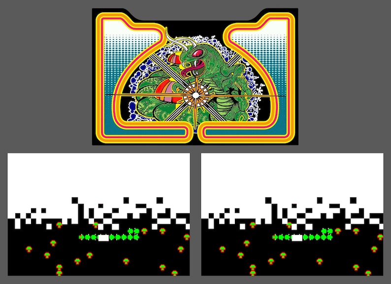 Centipede Arcade 1up Cabinet Riser Front Sides Graphics Decals | Etsy