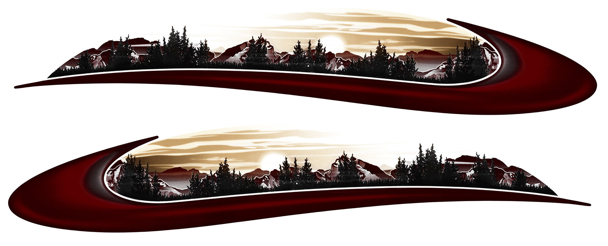 2 RV Trailer Camper MOUNTAIN SCENE Graphic Decal Stripes -726-6 - Etsy