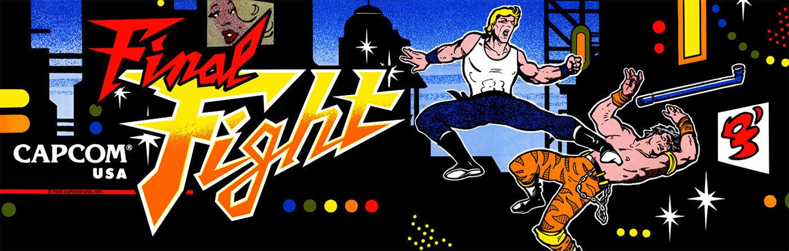 Capcom Final Fight Arcade Marquee for Reproduction Header/backlit Sign ...