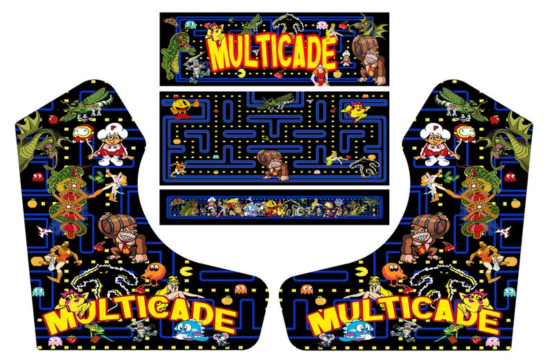 Micro Center Bartop Multicade Arcade Cabinet Graphics Stickers Marquee ...