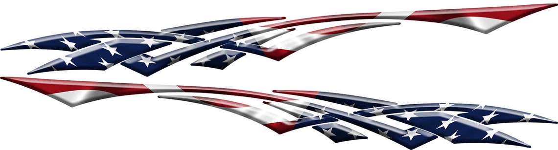 2 Car Truck American Flag Side Decals Graphics Stripes Vinyl #B1288 ...