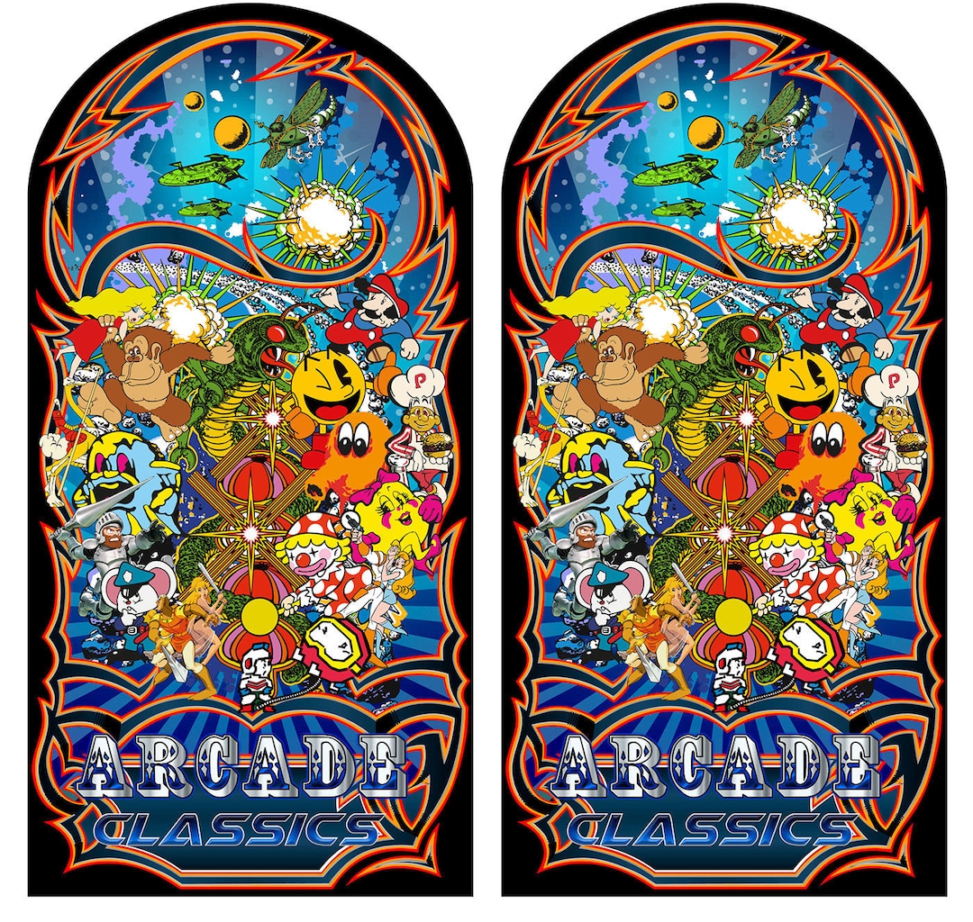 Mame Multicade Classics Side Art Arcade Cabinet Graphics Decals ...