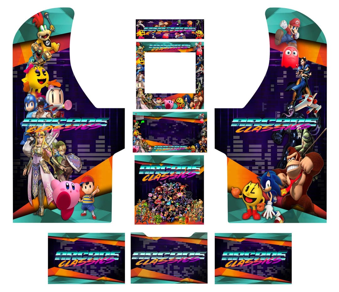 Arcade 1up Multicade Classics Cabinet Graphics Sticker Kit Wrap Set - Etsy