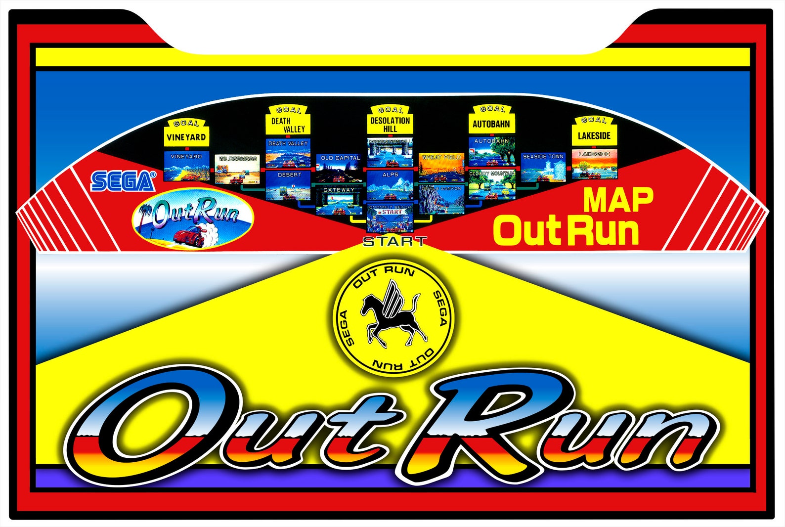 Outrun Arcade 1up Cabinet Riser Graphic Decal Sticker Only - Etsy