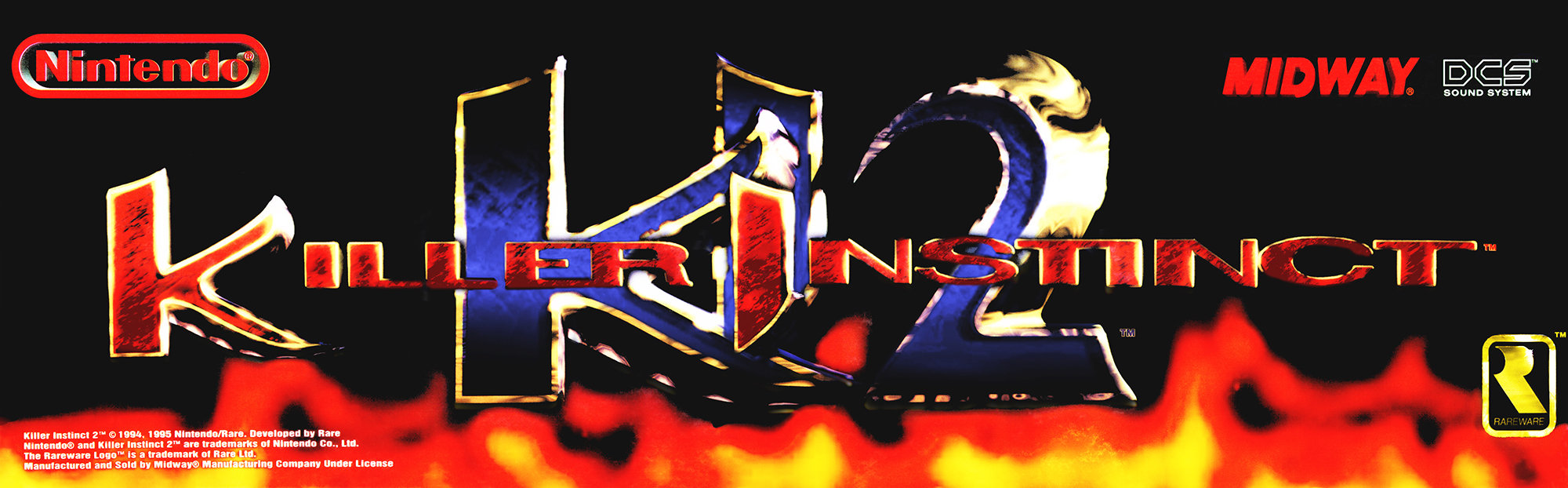 Killer Instinct 2 Arcade Marquee for Reproduction Header/backlit Sign ...