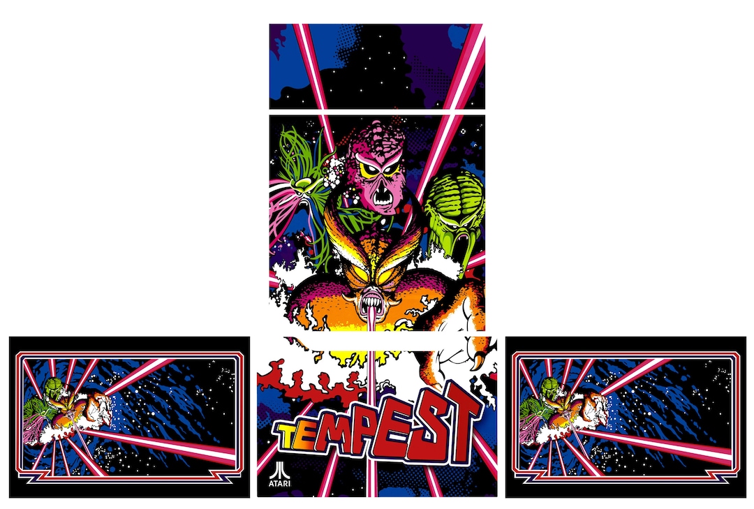 Arcade1up Tempest Arcade Cabinet Riser Kickplate J-panel Graphics ...