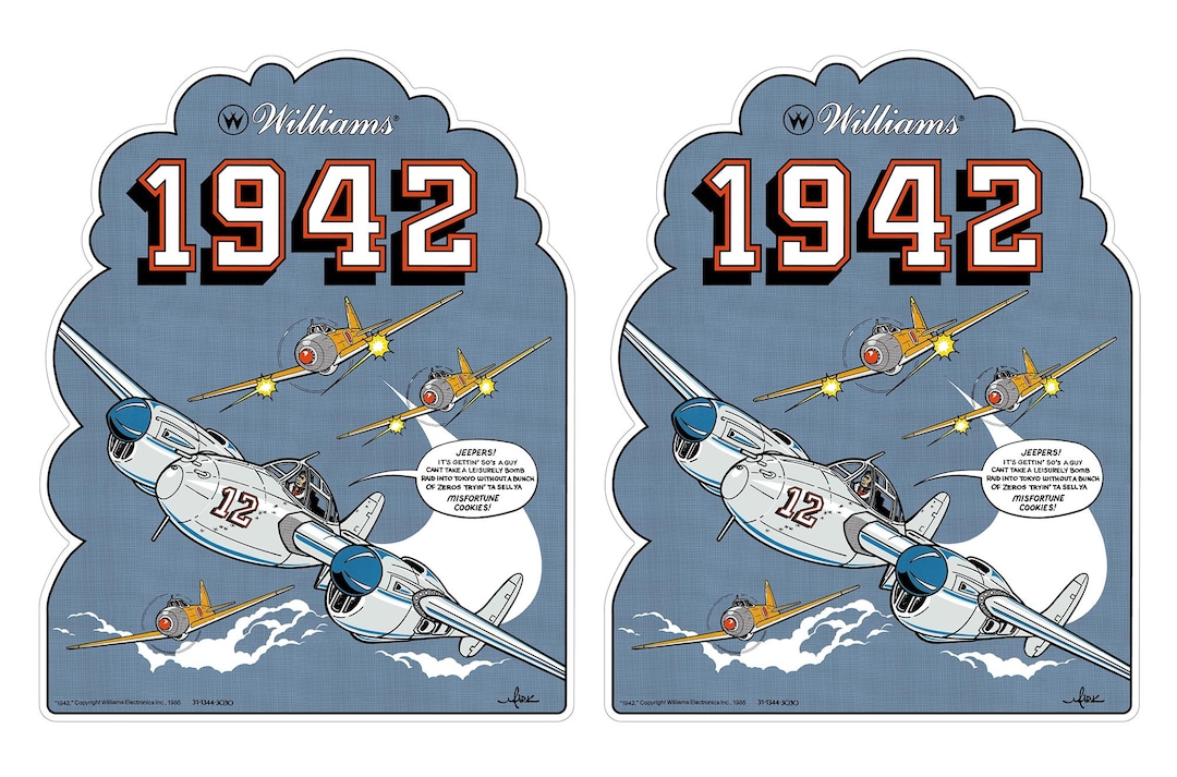 1942 Arcade Cabinet Side Art Graphics Set - Etsy