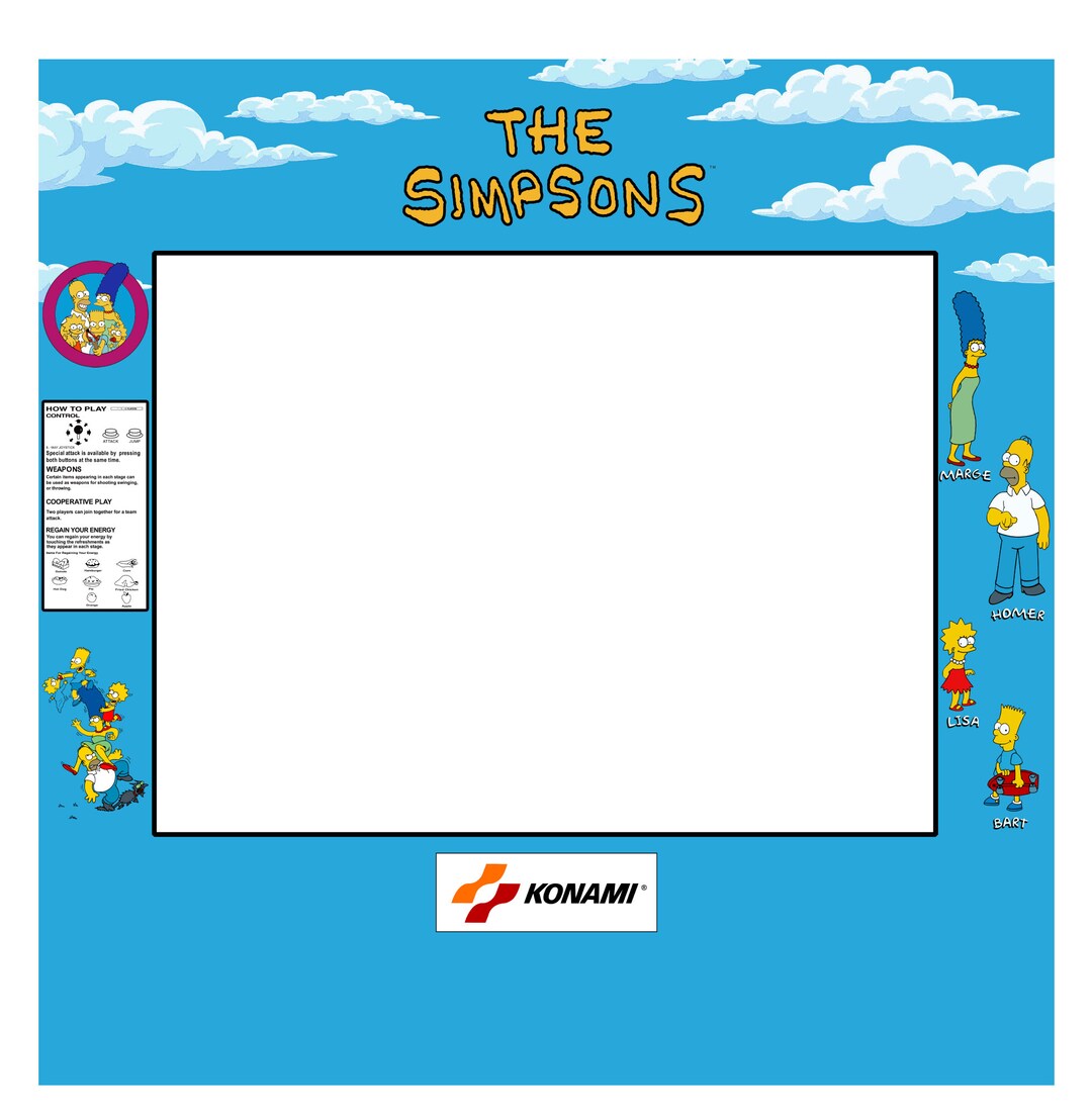 Arcade 1up Simpsons Arcade Bezel Graphic Sticker - Etsy