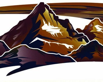 2 RV Trailer Keystone Montana Mountain Scene Decal Graphic | Etsy