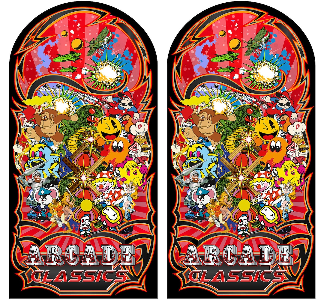 Mame Multicade Classics Side Art Arcade Cabinet Graphics Decals ...