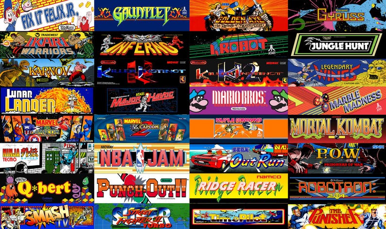 Arcade 1up Marquee 4-pack - Backlit Arcade Signs - 17.75" X 5" - Choose ...