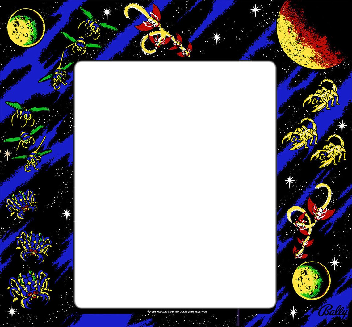 Galaga Arcade Monitor Bezel Sticker/decal - Etsy