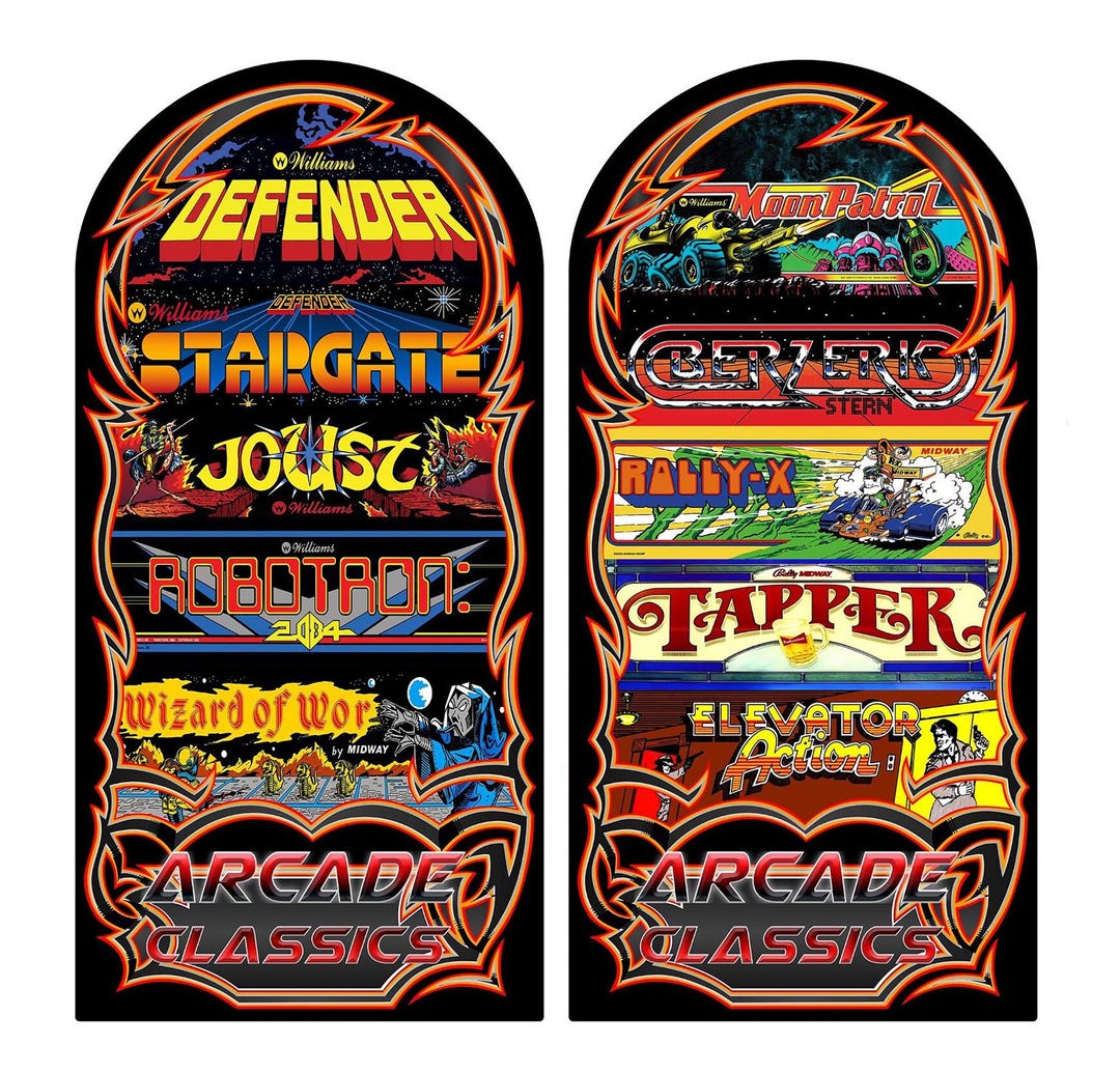Mame Multicade Classics Side Art Arcade Cabinet Graphics Decals ...