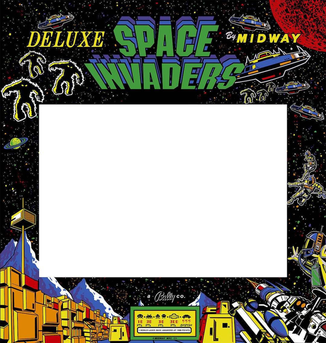 Space Invaders Deluxe Arcade Monitor Bezel/sticker/decal - Etsy