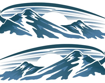 2 RV Trailer Mountain Scene Decals Graphics 66-3 | Etsy