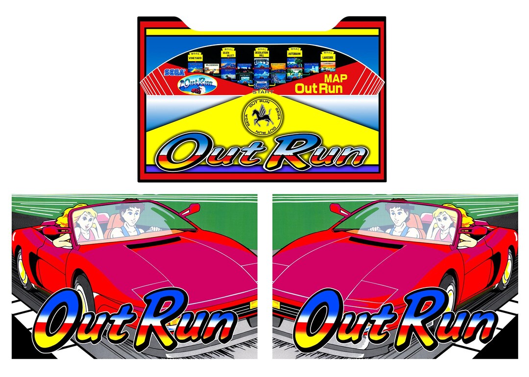 Outrun Arcade 1up Cabinet Riser Graphics Decals Stickers - Etsy