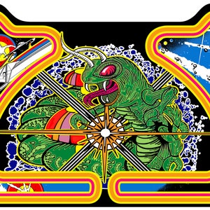 12 in 1 Asteroids and Centipede Arcade 1up Cabinet Riser Graphic Decal ...