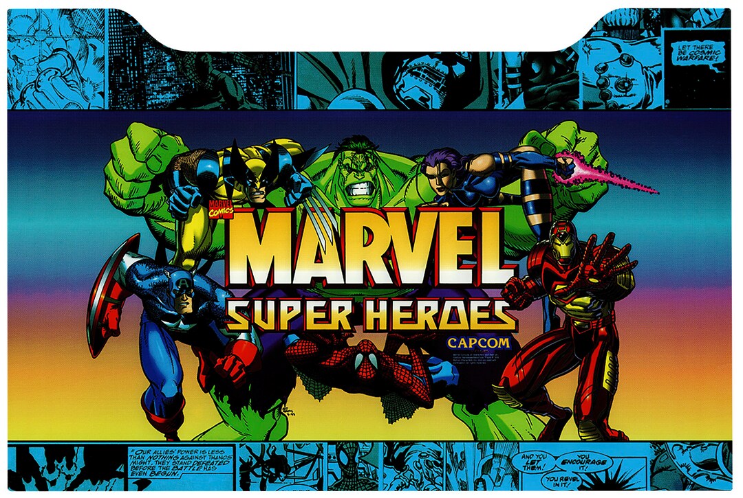 Marvel Super Heroes Arcade 1up Cabinet Riser Graphic Decal - Etsy