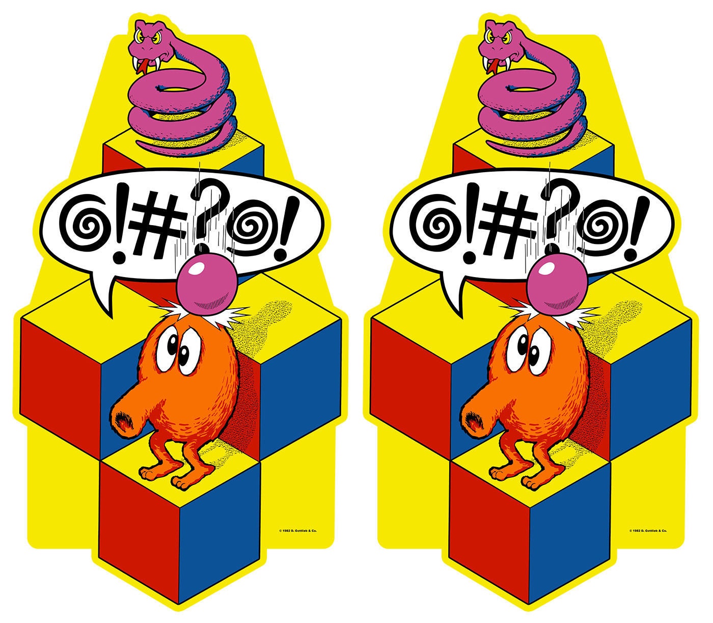 Qbert Arcade Side Art Panels Cabinet Graphics Stickers | Etsy