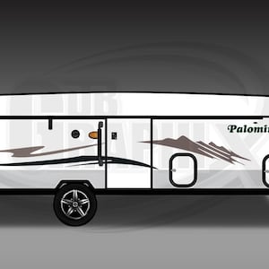 8 Rv Trailer Popup Camper Stripes Logos Palomino Stampede Graphics ...