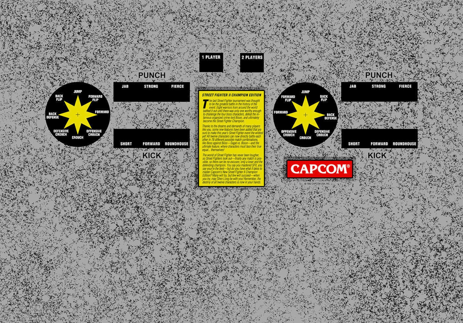 Street Fighter 2 Champion Edition Arcade Control Panel Overlay - Etsy