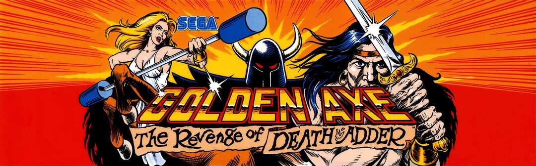 Golden Axe the Revenge of Death Adder Sega Arcade Marquee for Backlit ...