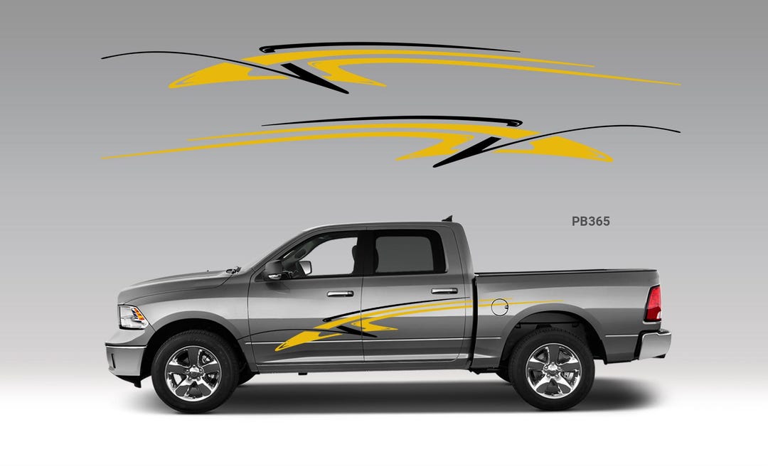 2 Car Truck Trailer Side Decals Graphics Stripes Vinyl -PB365 - Etsy