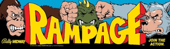 Rampage Arcade Marquee for Reproduction Header/backlit Sign | Etsy