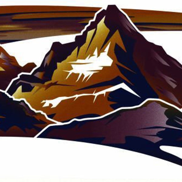 Mountain Scene Decal - Etsy