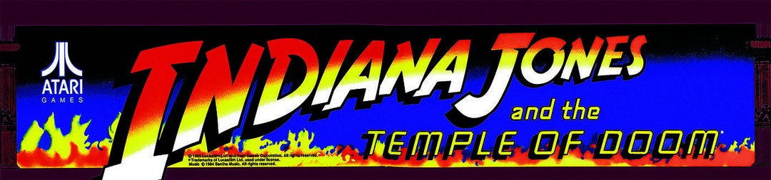 Indiana Jones and the Temple of Doom Atari Arcade Marquee for Backlit ...