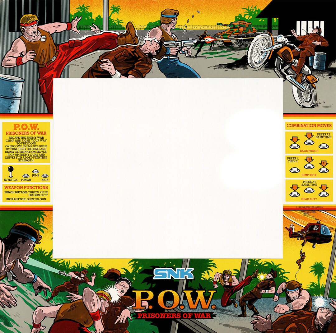 P.O.W. Prisoners of War Arcade Monitor Bezel Sticker Decal - Etsy