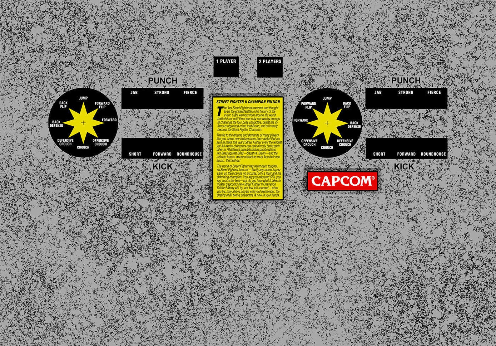Street Fighter 2 Champion Edition Arcade Cabinet Graphics Marque/ Cpo ...
