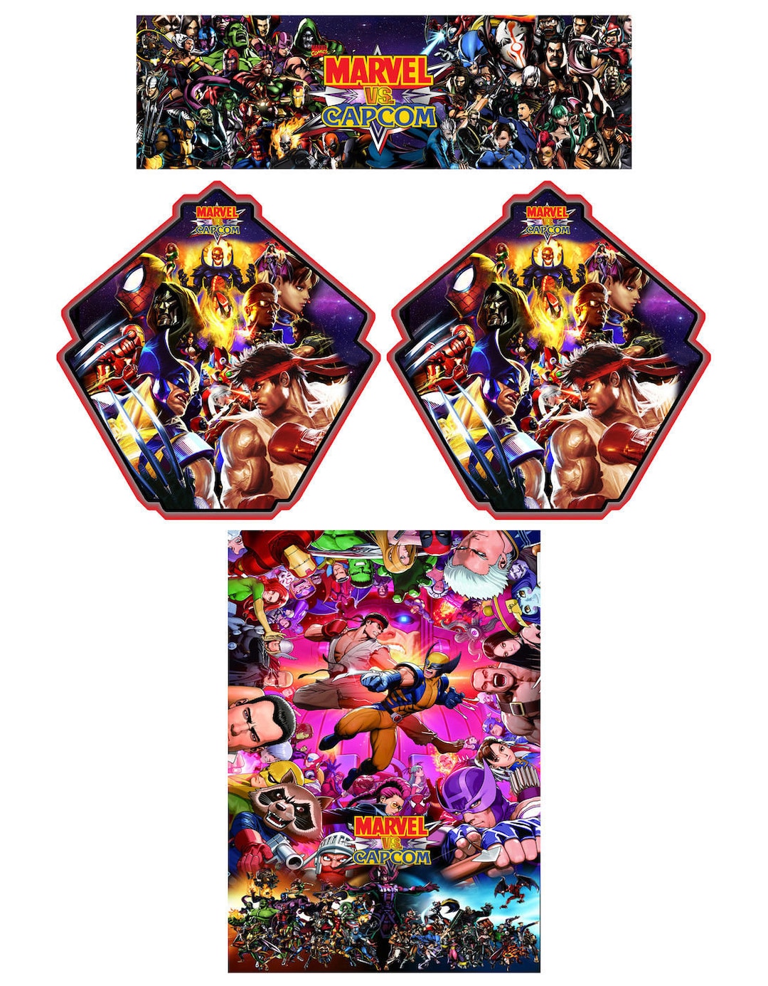 Multicade Marvel Vs Capcom Arcade Art Cabinet Graphics Kit Kickplate ...