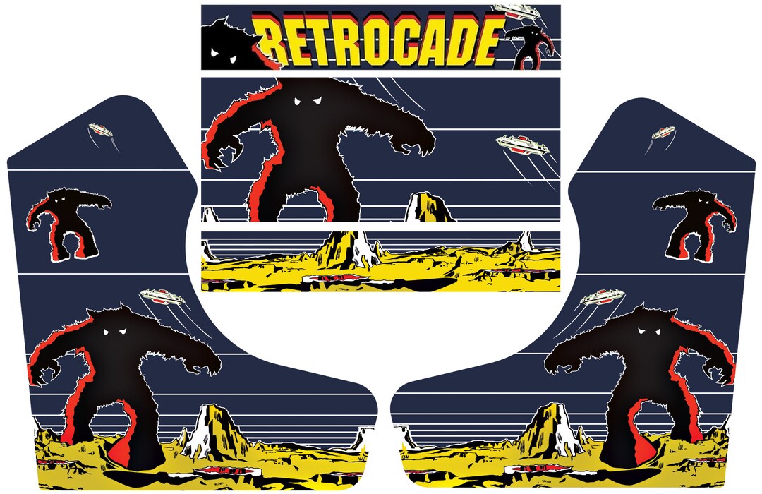Micro Center Bartop Retrocade Space Invaders Arcade Cabinet Graphics ...