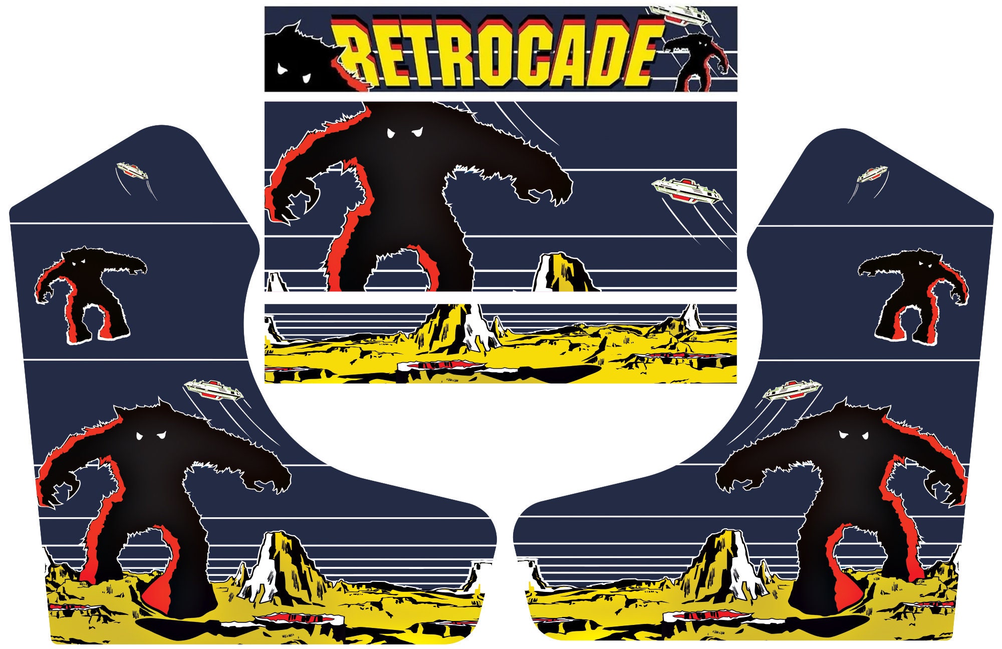 Micro Center Bartop Retrocade Space Invaders Arcade Cabinet Graphics ...