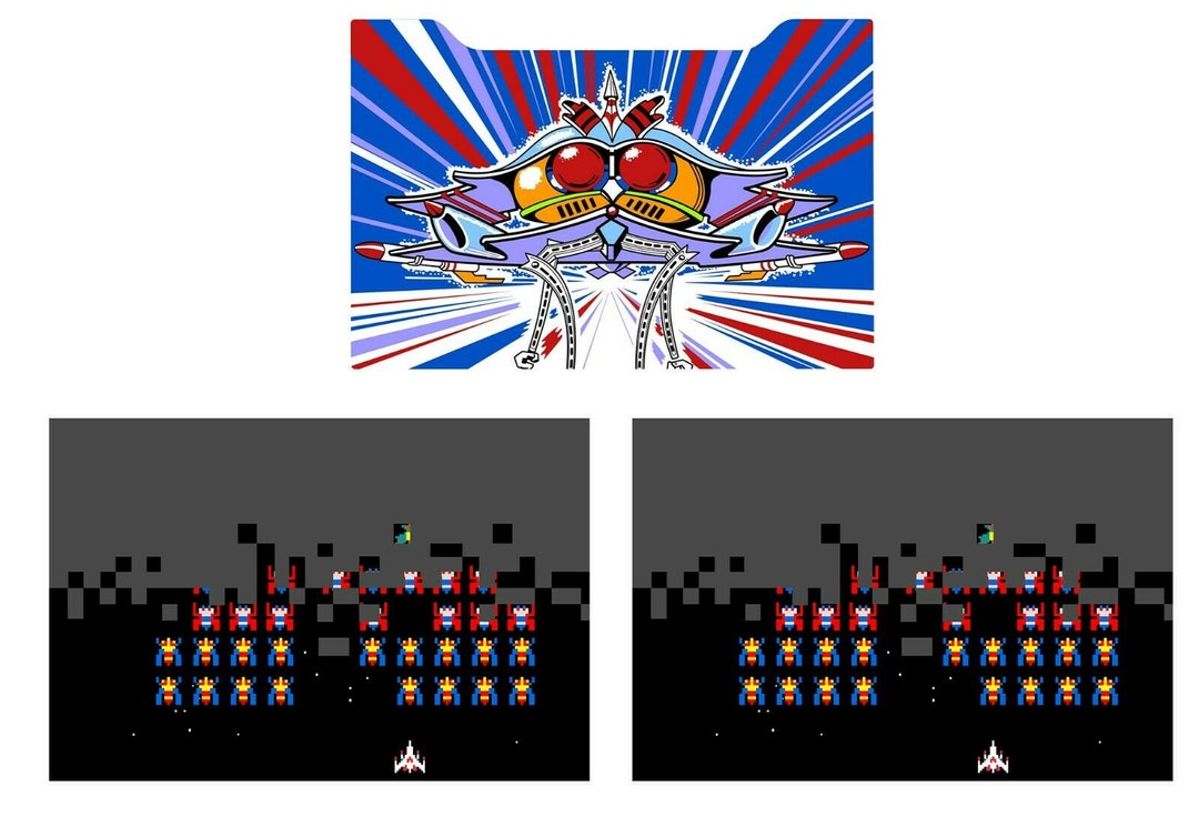 Galaga Arcade 1up Cabinet Riser Front Sides Graphics Decals Stickers - Etsy