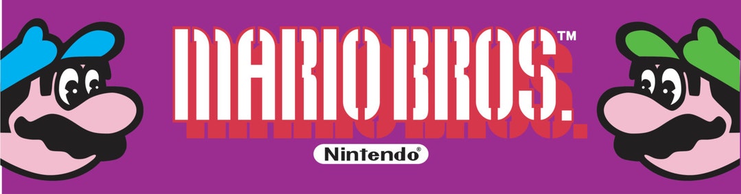 Mario Bros Nintendo Arcade Marquee for Reproduction Header/backlit Sign ...