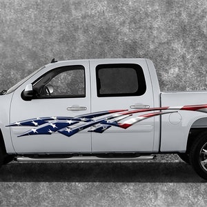 2 Car Truck American Flag Side Decals Graphics Stripes Vinyl #B1288 ...
