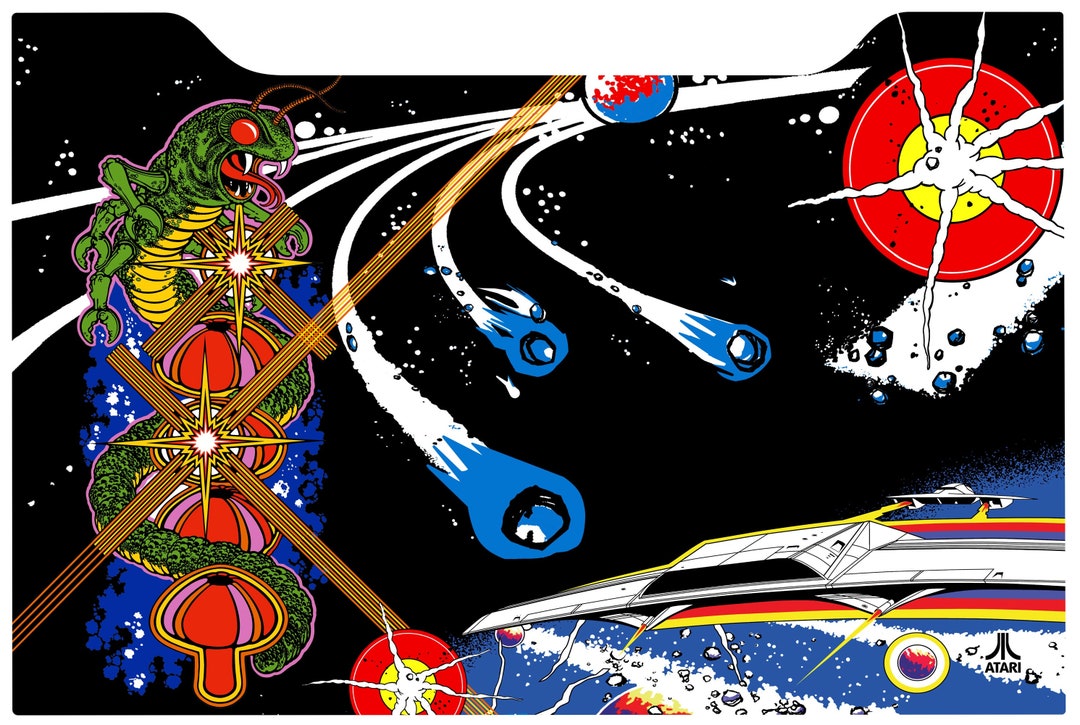12 in 1 Asteroids and Centipede Arcade 1up Cabinet Riser Graphic Decal ...