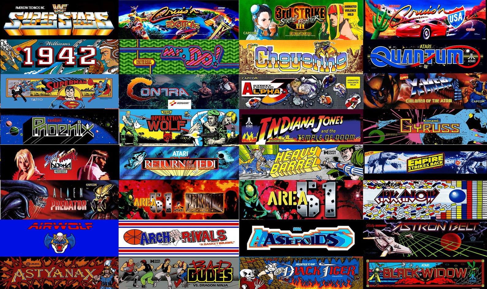 Arcade 1up Marquee 4-pack - Backlit Arcade Signs - 17.75" X 5" - Choose ...