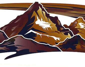 2 RV Trailer Keystone Montana Mountain Scene Decal Graphic | Etsy