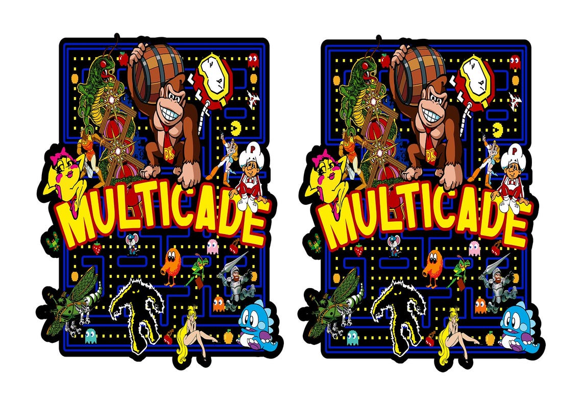 Mame Multicade Classics Side Art Arcade Cabinet Graphics Decals ...