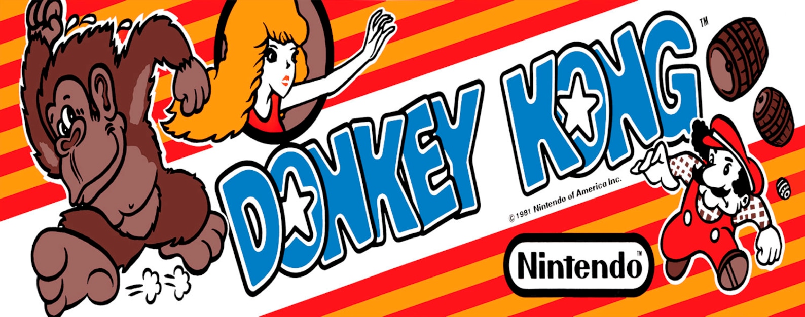 Donkey Kong 1up Arcade Classics Marquee for Reproduction Header/backlit ...